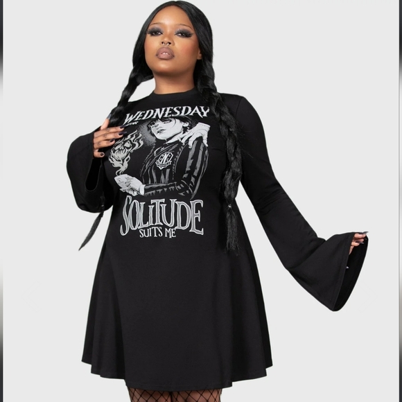 Killstar | Dresses | Nwt Killstar Wednesday Collab Long Sleeved Skater ...